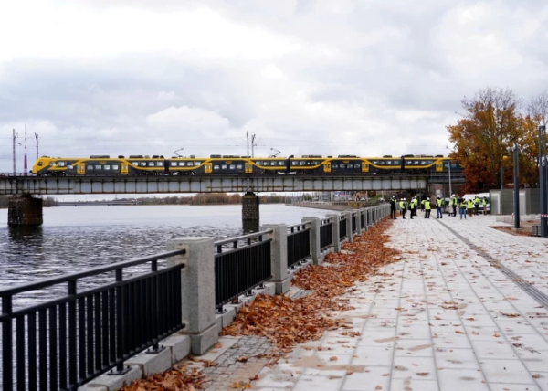 The construction of the promenade on the left bank of the Daugava is ...