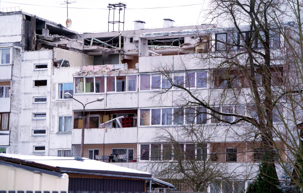 About 45% of apartments in the building on Bauskas Street, which was ...